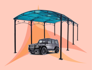 K Span Car Parking Shade | Saudi Shades Tents Services