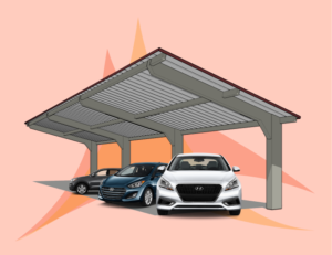 Pyramid Bottom Support Car Parking Shades | Saudi Shades Tents Services